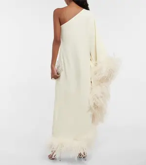 TALLER MARMO Ubud Feather-trimmed Gown - White