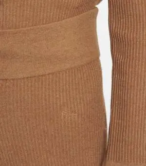 FRAME Ribbed-knit Cotton-blend Flared Pants