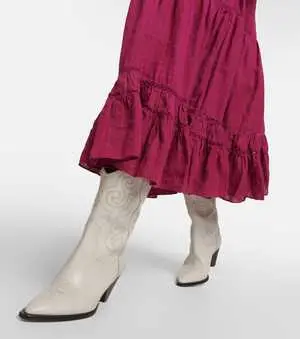 MARANT ETOILE Latifa" Cotton And Linen-blend Midi Dress