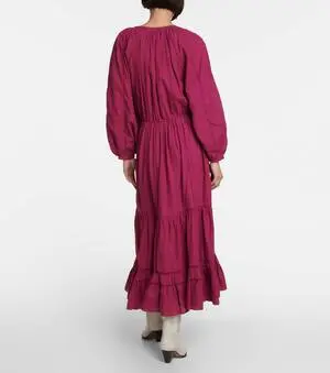 MARANT ETOILE Latifa" Cotton And Linen-blend Midi Dress