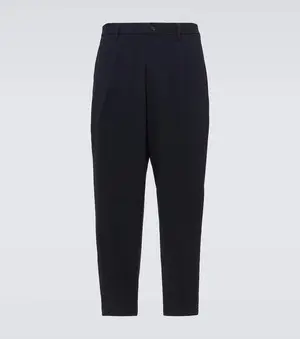 Giorgio Armani Virgin Wool Straight Pants - Blue