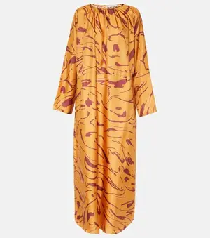 Asceno Valencia Printed Maxi Dress