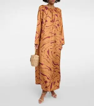 Asceno Valencia Printed Maxi Dress