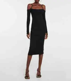 Jacquemus La Robe Sierra Midi Dress - Black