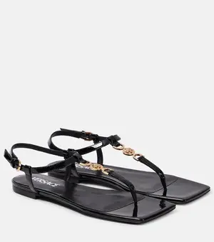 Versace Medusa '95 Leather Thong Sandals - Black