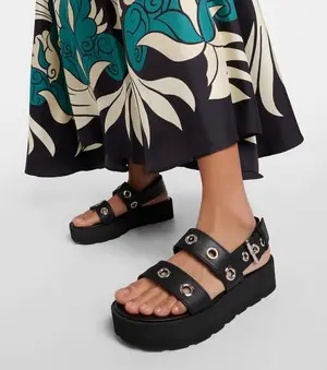 GIANVITO ROSSI Leather Platform Sandals
