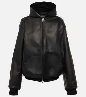 Balenciaga Hooded Leather Jacket