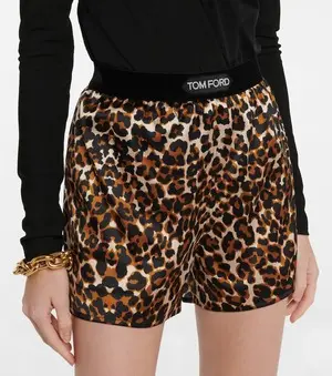 TOM FORD Leopard-print Silk Shorts