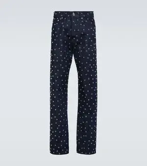 LANVIN Studded Straight Leg Jeans