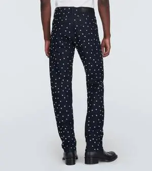 LANVIN Studded Straight Leg Jeans