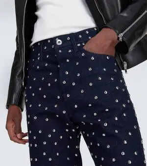 LANVIN Studded Straight Leg Jeans