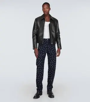 LANVIN Studded Straight Leg Jeans