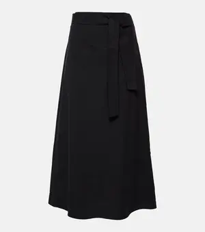 TOTEME Cotton Midi Skirt - Black
