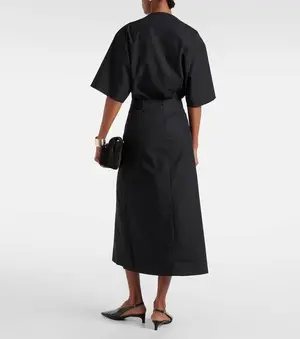 TOTEME Cotton Midi Skirt - Black