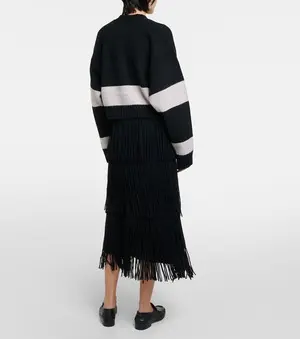 Proenza Schouler Sofia Wool And Cashmere Cropped Cardigan - Black