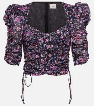 MARANT ETOILE Galaor Floral Crop Top - Multicoloured