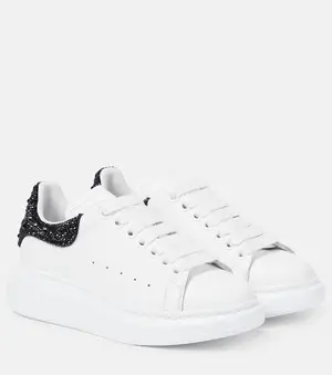 Alexander McQueen Oversized Embellished Leather Sneakers - White