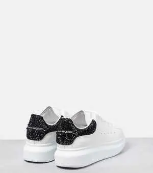 Alexander McQueen Oversized Embellished Leather Sneakers - White