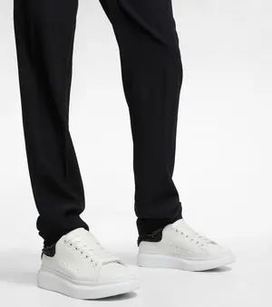 Alexander McQueen Oversized Embellished Leather Sneakers - White