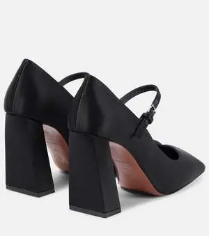 Amina Muaddi Charlotte 95 Satin Pumps