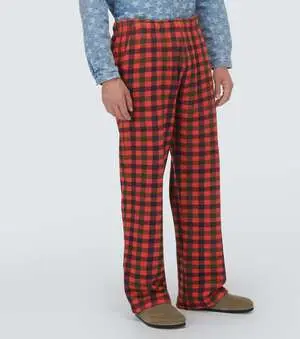 ERL Checked Cotton Straight Pants