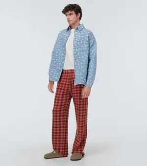 ERL Checked Cotton Straight Pants