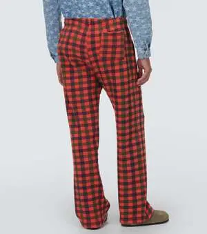 ERL Checked Cotton Straight Pants