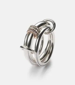 SPINELLI KILCOLLIN Gemini Sterling Rose Gold, And Yellow Gold Ring With White Diamonds