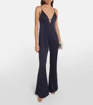 Galvan Avedon Globe Crepe Satin Jumpsuit