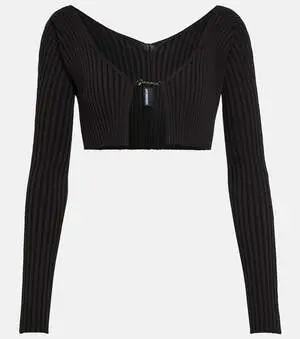 Jacquemus La Maille Pralu Cropped Cardigan - Black