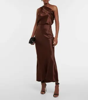 THE SEI Bias Silk Satin Maxi Skirt