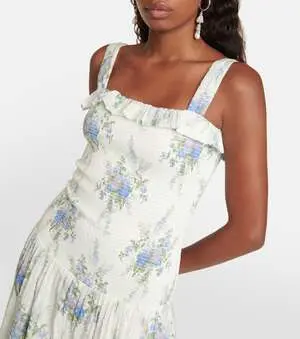 LoveShackFancy Bello Shirred Maxi Dress