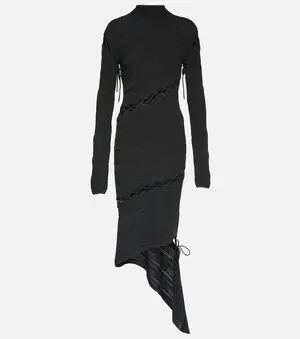 DION LEE Asymmetric Pointelle Minidress