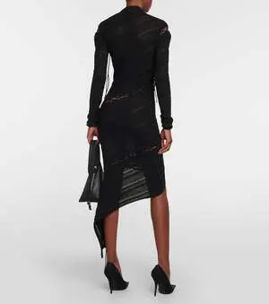 DION LEE Asymmetric Pointelle Minidress