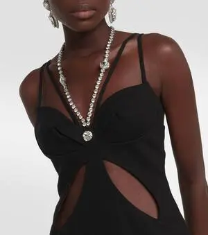 AREA Crystal-embellished Minidress