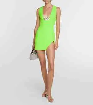 David Koma Embellished Asymmetric Minidress