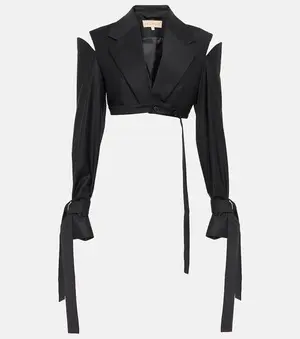 AYA MUSE Xylo Cutout Cropped Wool-blend Blazer