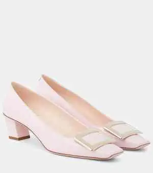 ROGER VIVIER Belle Vivier 45 Leather Pumps - Pink