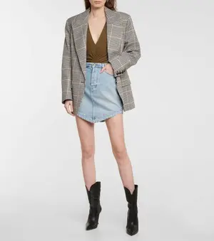 Alexandre Vauthier Asymmetric Denim Miniskirt
