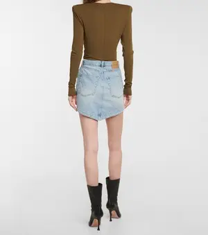 Alexandre Vauthier Asymmetric Denim Miniskirt