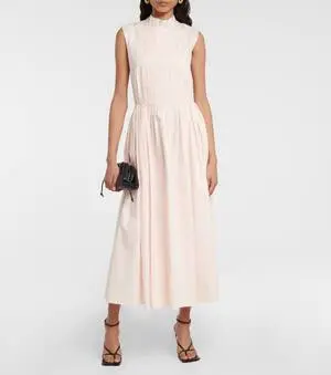 ROKSANDA Prinesa Pleated Cotton Midi Dress