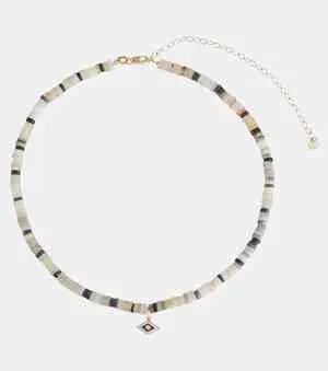 SYDNEY EVAN 14kt Yellow Gold Beaded Choker - Multicoloured