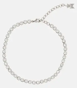 Amina Muaddi Tennis Crystal Anklet - Silver