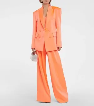 Alex Perry Wells Crepe Satin Blazer