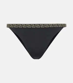 Versace Greek Key Bikini Bottom - Black