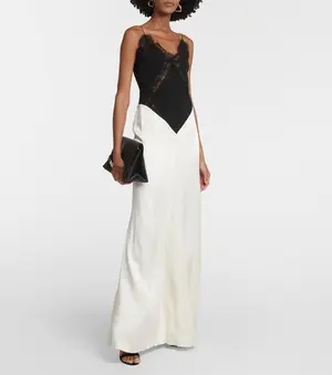 Victoria Beckham Lace-trimmed Gown - White