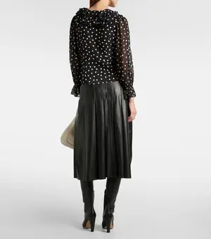 Rixo Lasca Ruffled Silk Blouse - Black