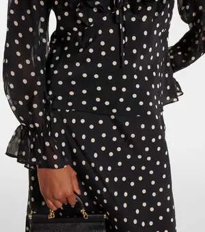 Rixo Lasca Ruffled Silk Blouse - Black
