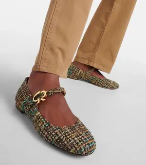 GIANVITO ROSSI Venezia Buckle Ballet Flats