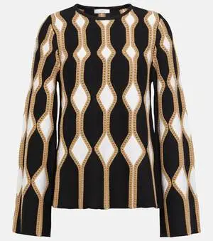 Chloé Intarsia Wool And Silk Sweater